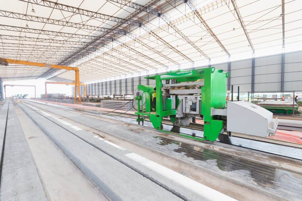 Combined hollow core and frame line - Elematic precast technology