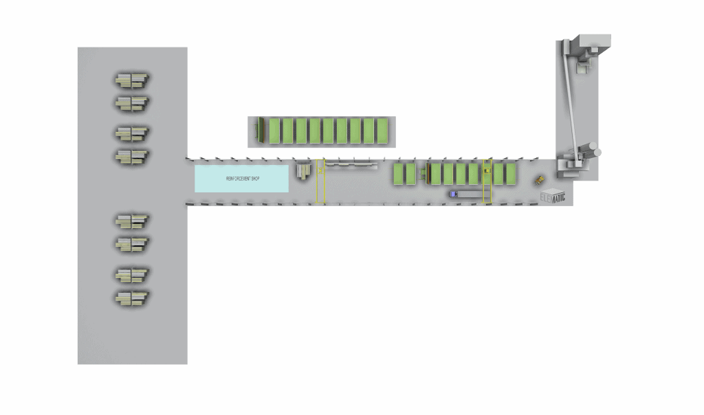 Precast wall production | SEMI Wall | Elematic precast technology
