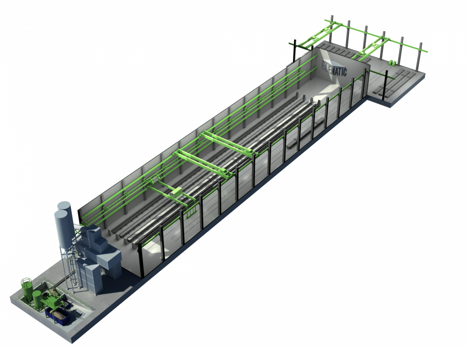 Combined hollow core and frame line - Elematic precast technology