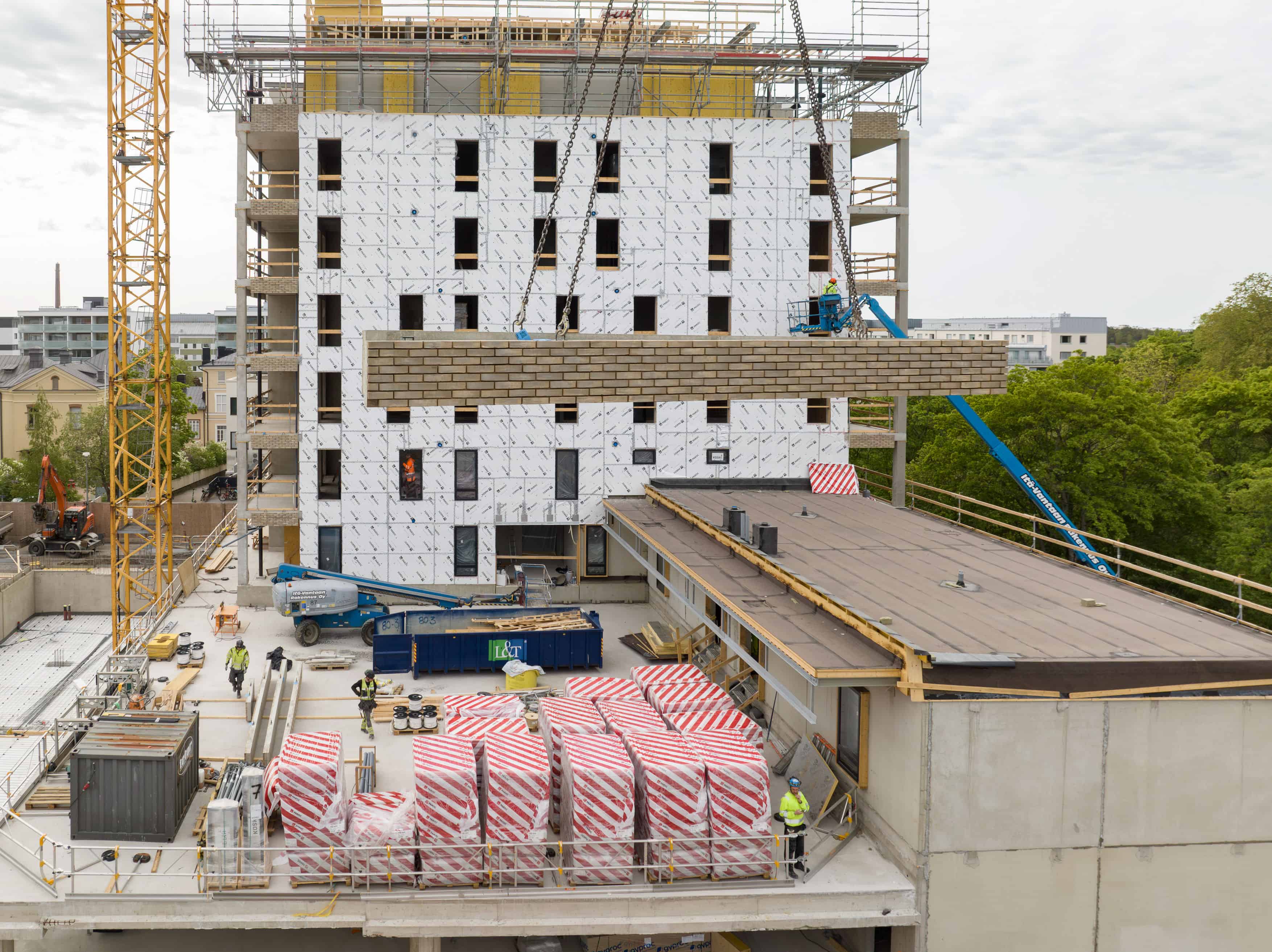 Precast brick facades create coherent appearance